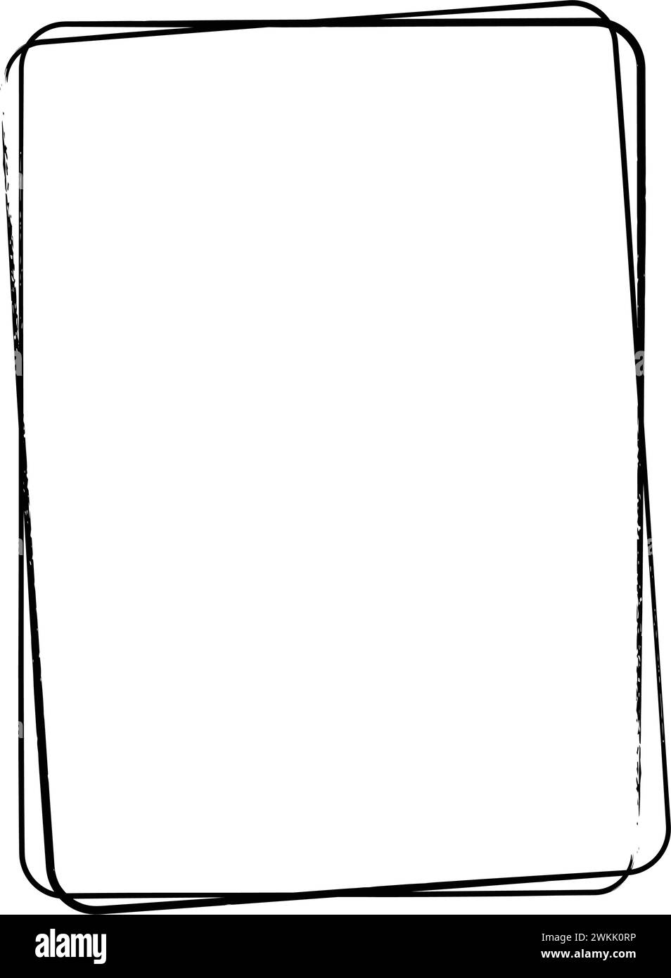 Frame border curved grunge shape icon, vertical rectangle decorative ...