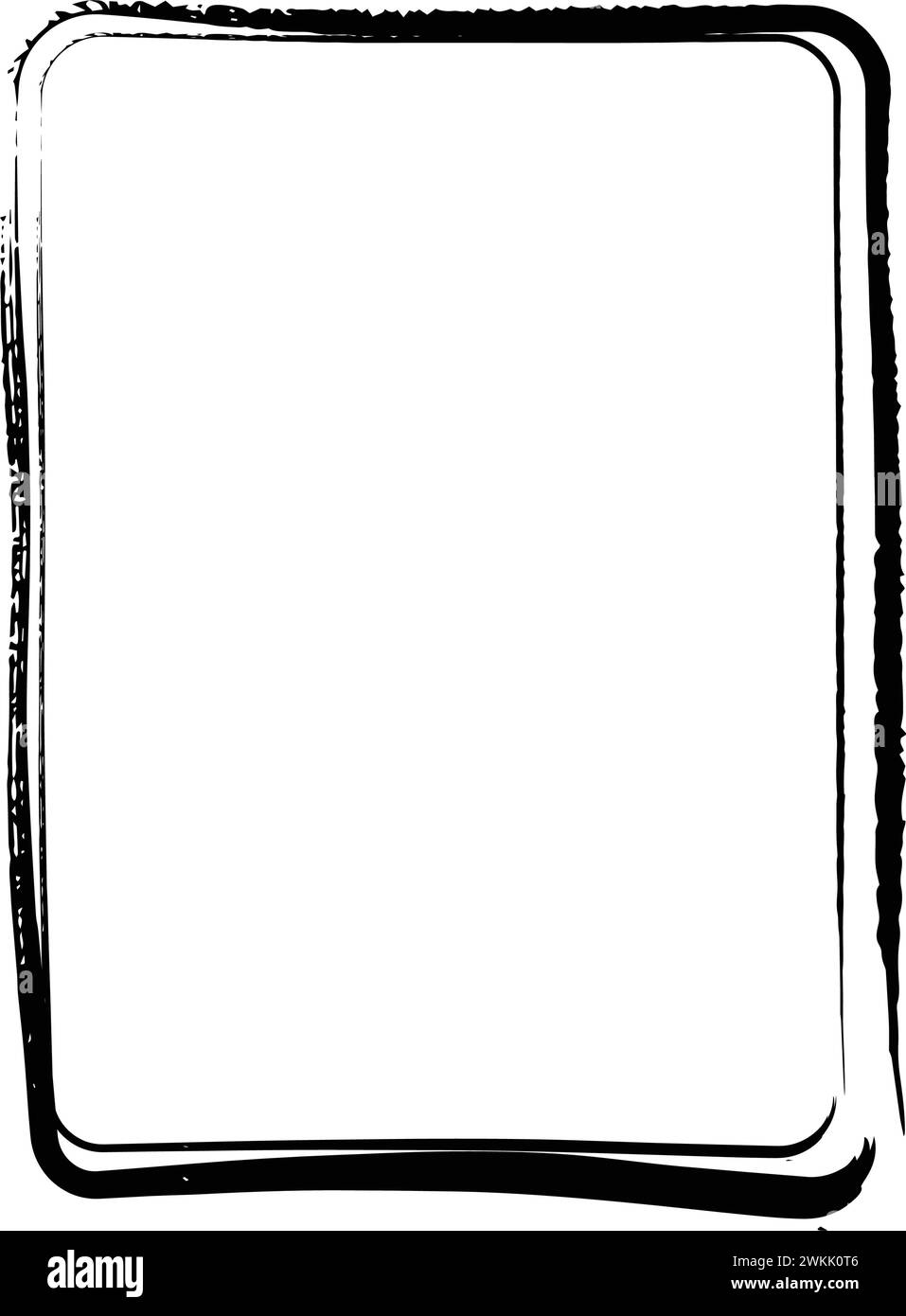 Frame border curved grunge shape icon, vertical rectangle decorative ...