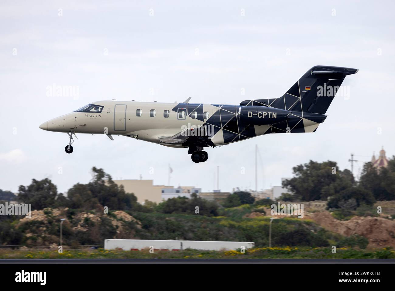 Platoon Aviation Pilatus PC-24 (REG: D-CPTN) landing on a cloudy ...