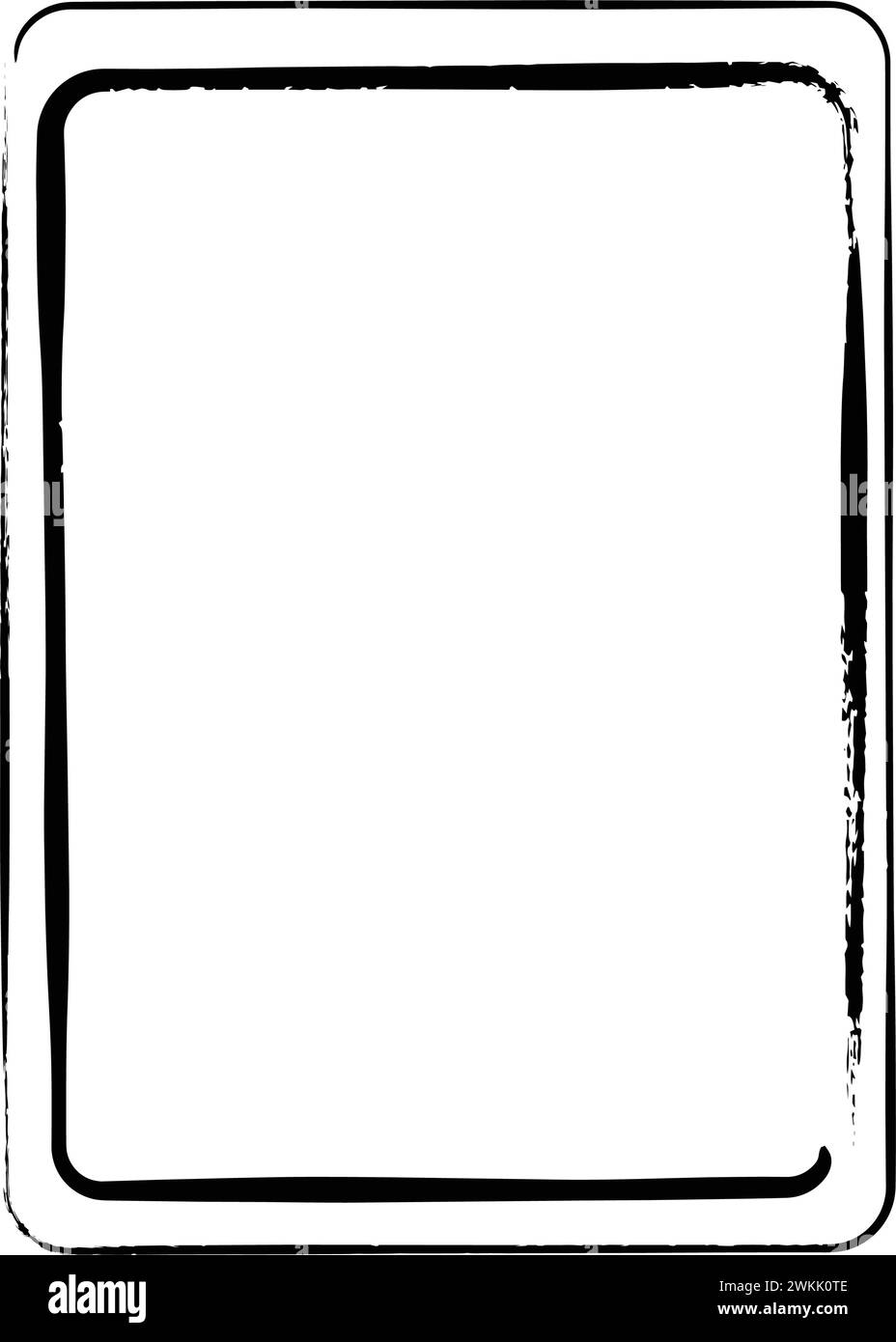 Frame border curved grunge shape icon, vertical rectangle decorative ...