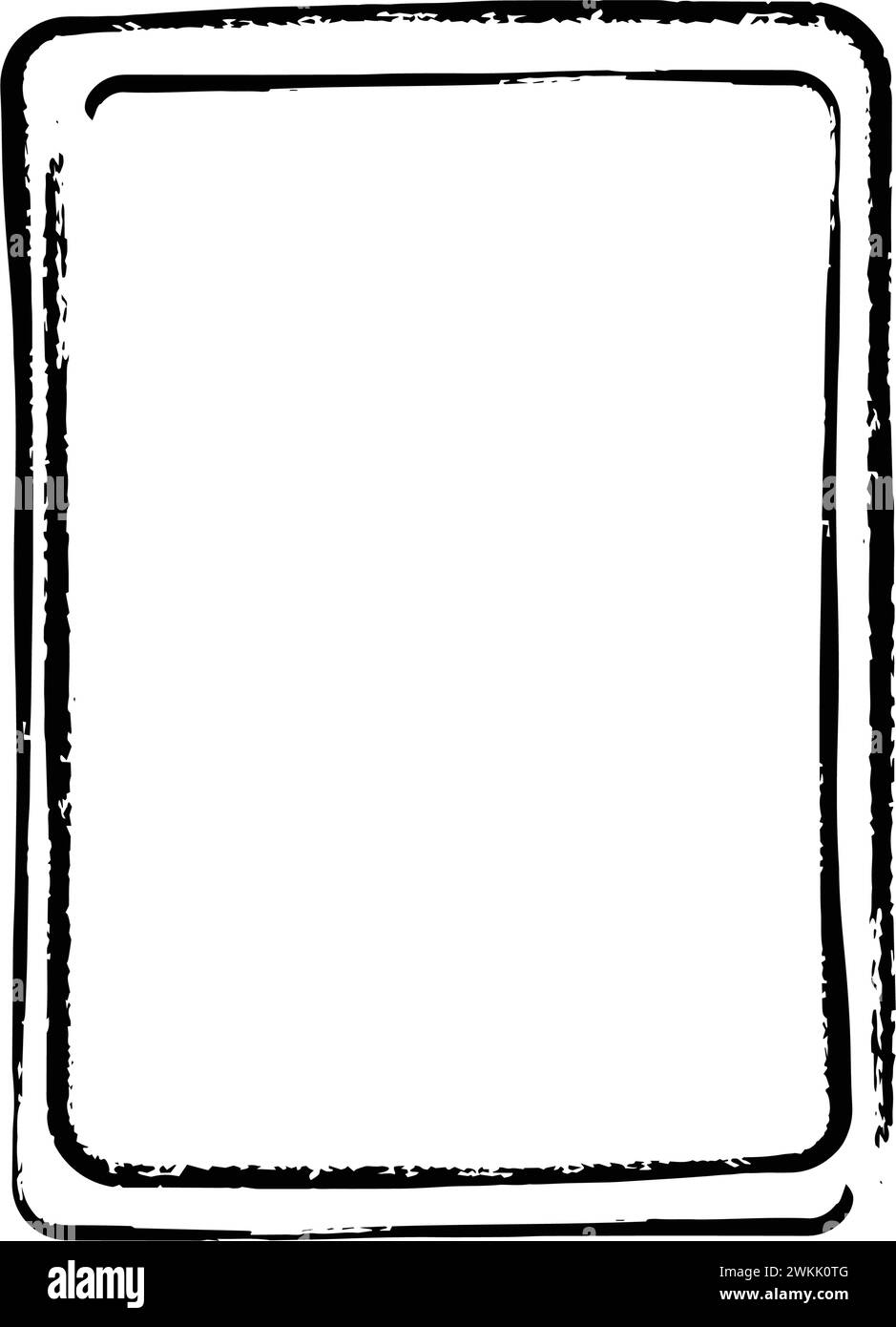 Frame border curved grunge shape icon, vertical rectangle decorative ...