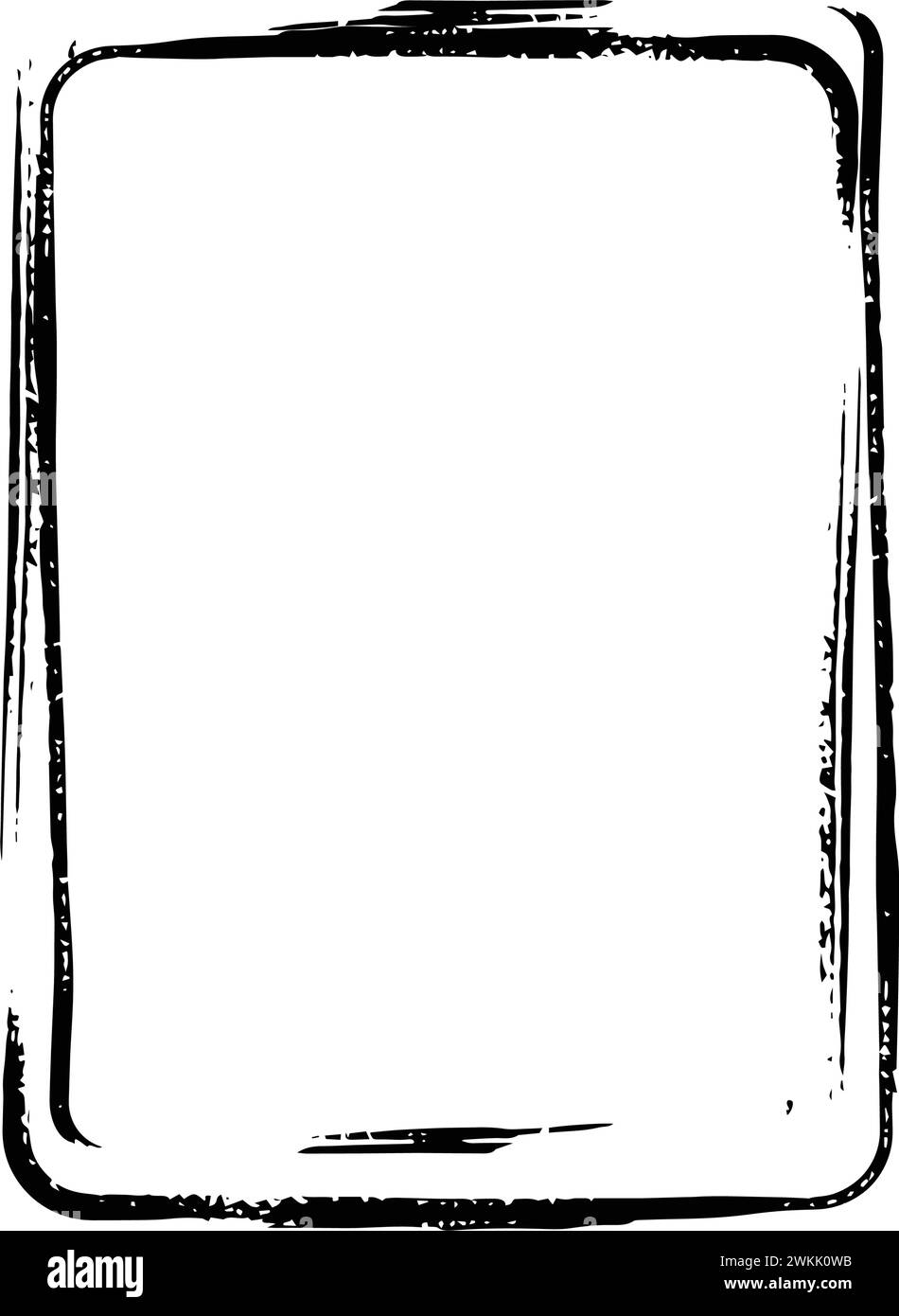 Frame border curved grunge shape icon, vertical rectangle decorative ...