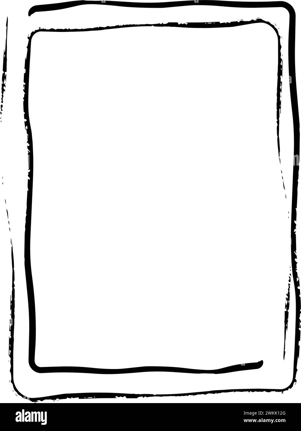 Frame border curved grunge shape icon, vertical rectangle decorative ...