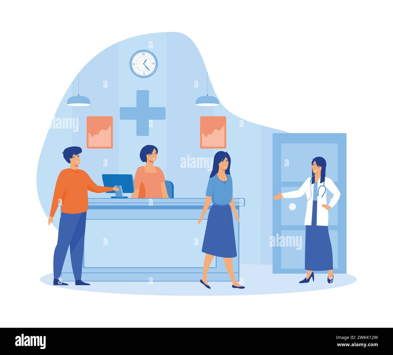 Registering with doctor Stock Vector Images - Alamy