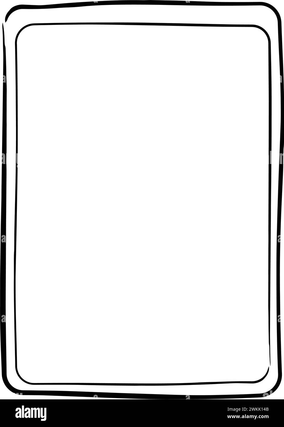 Frame border curved grunge shape icon, vertical rectangle decorative ...