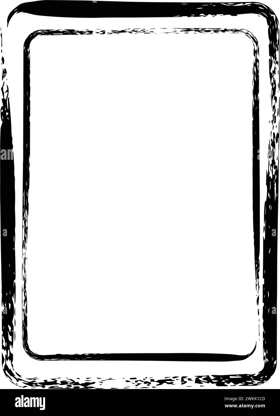 Frame border curved grunge shape icon, vertical rectangle decorative ...