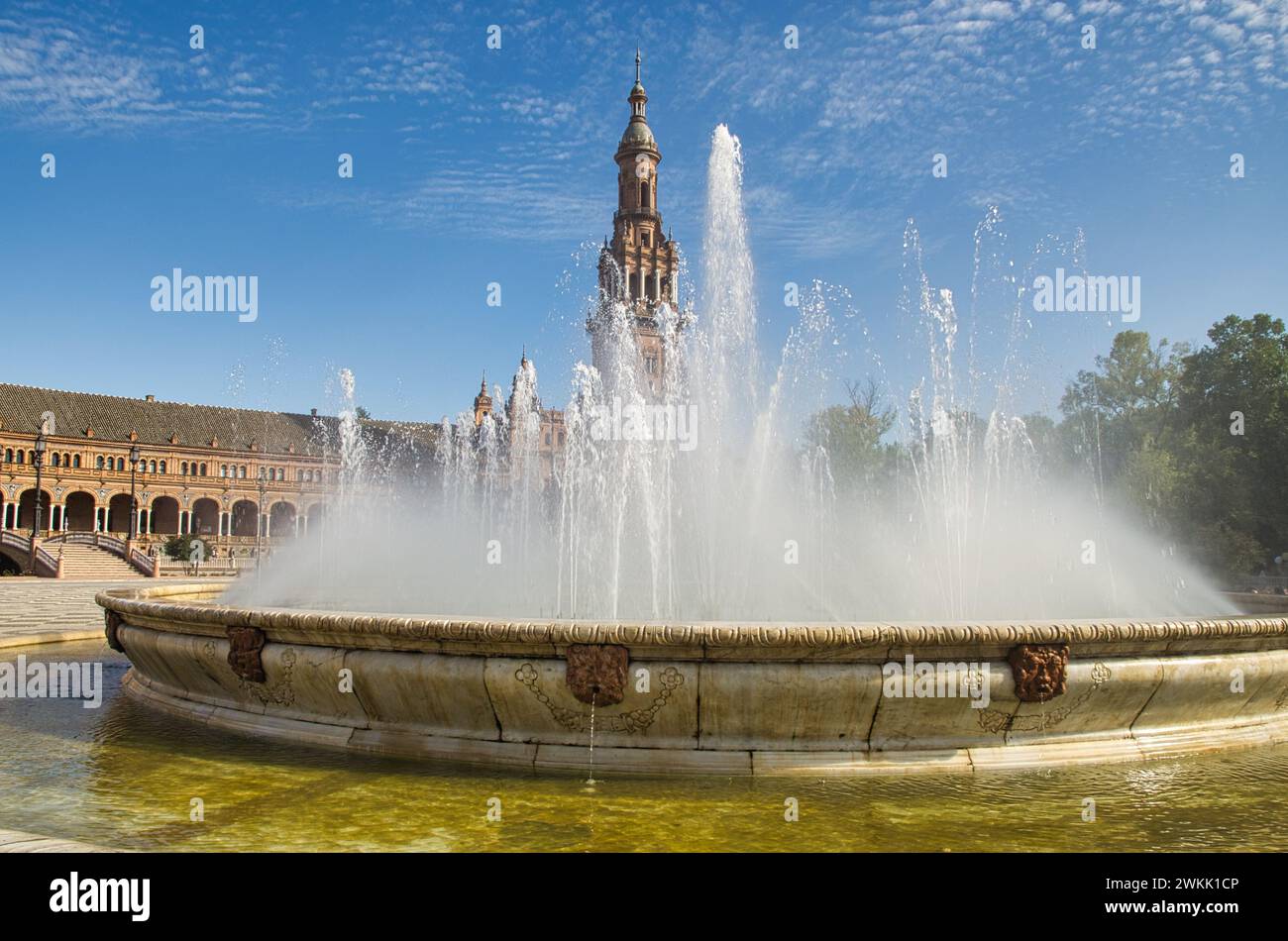 Seville,Spain- June 29,2018: A view of Plaza De Espana a popular ...