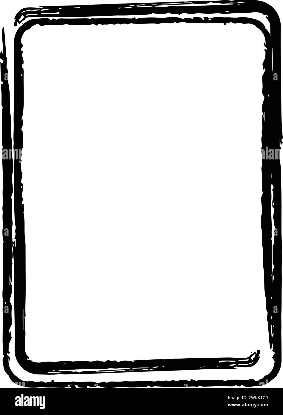 Frame border curved grunge shape icon, vertical rectangle decorative ...