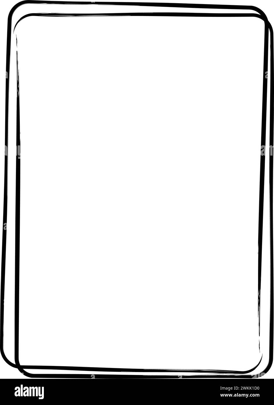 Frame border curved grunge shape icon, vertical rectangle decorative ...