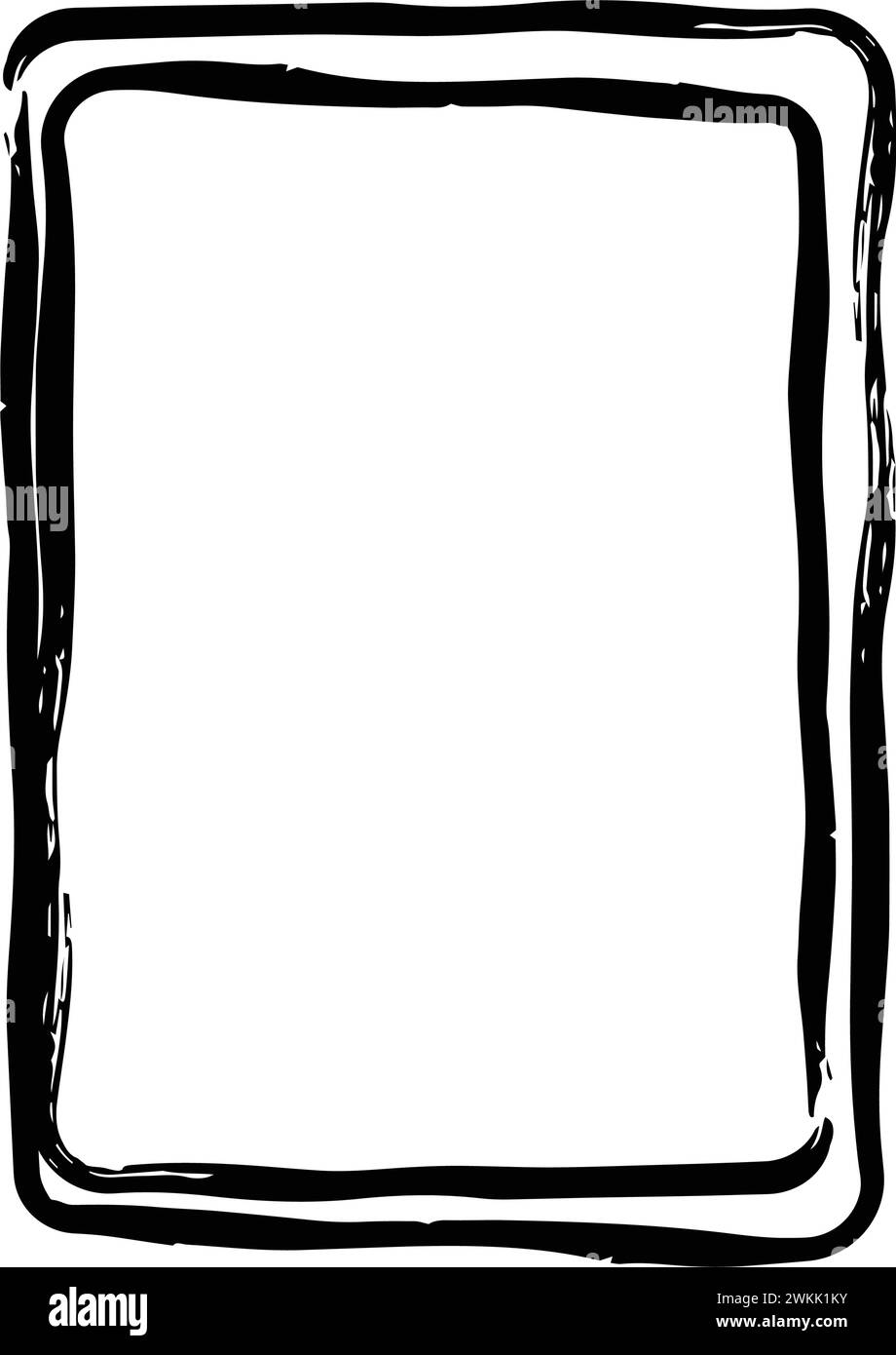 Frame border curved grunge shape icon, vertical rectangle decorative ...