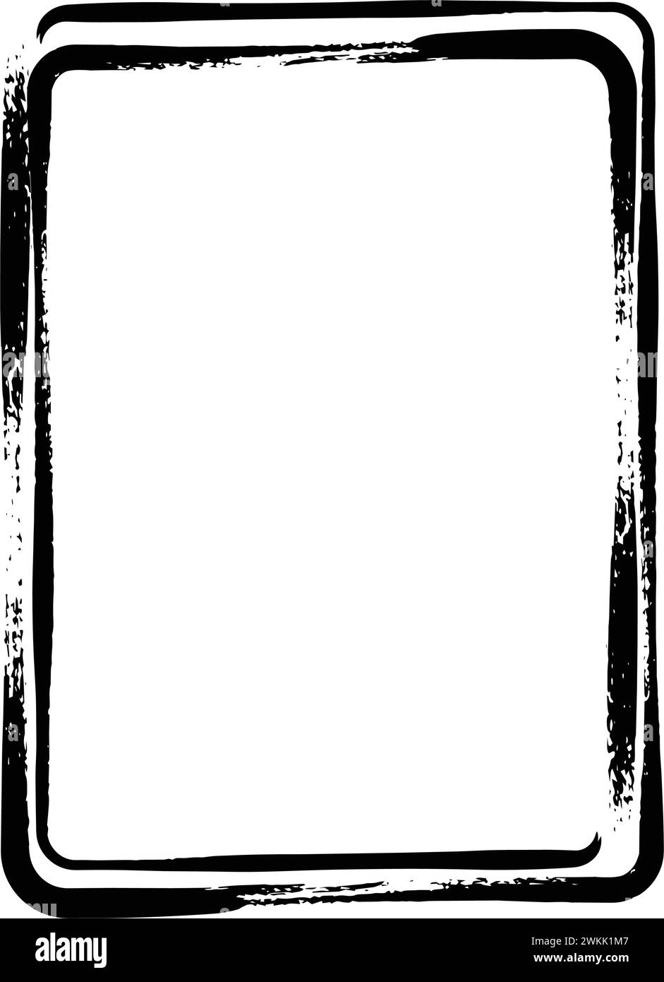 Frame border curved grunge shape icon, vertical rectangle decorative ...