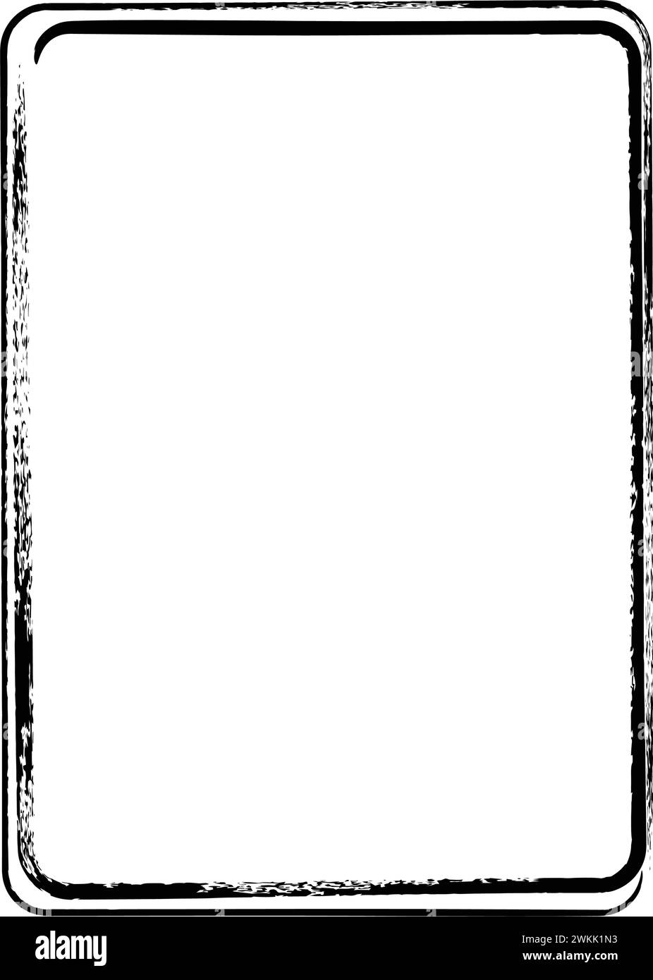 Frame border curved grunge shape icon, vertical rectangle decorative ...