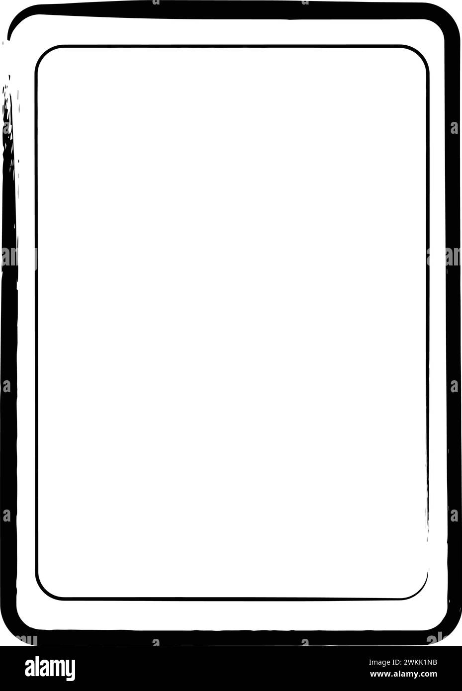 Frame border curved grunge shape icon, vertical rectangle decorative ...