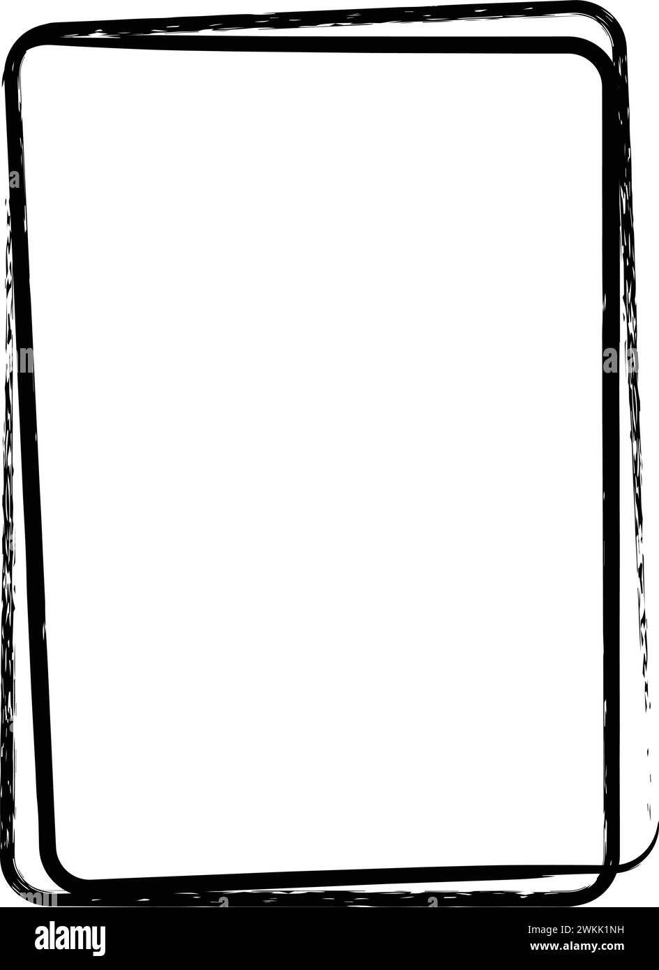 Frame border curved grunge shape icon, vertical rectangle decorative ...