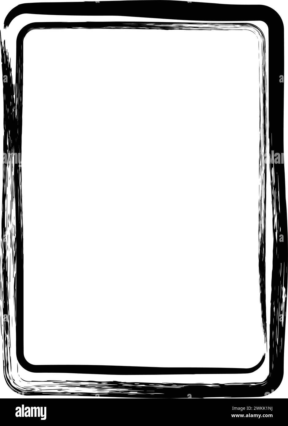 Frame border curved grunge shape icon, vertical rectangle decorative ...