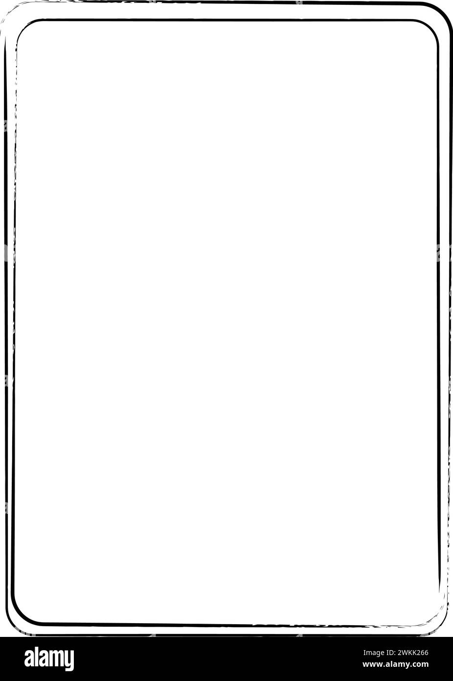 Frame border curved grunge shape icon, vertical rectangle decorative ...