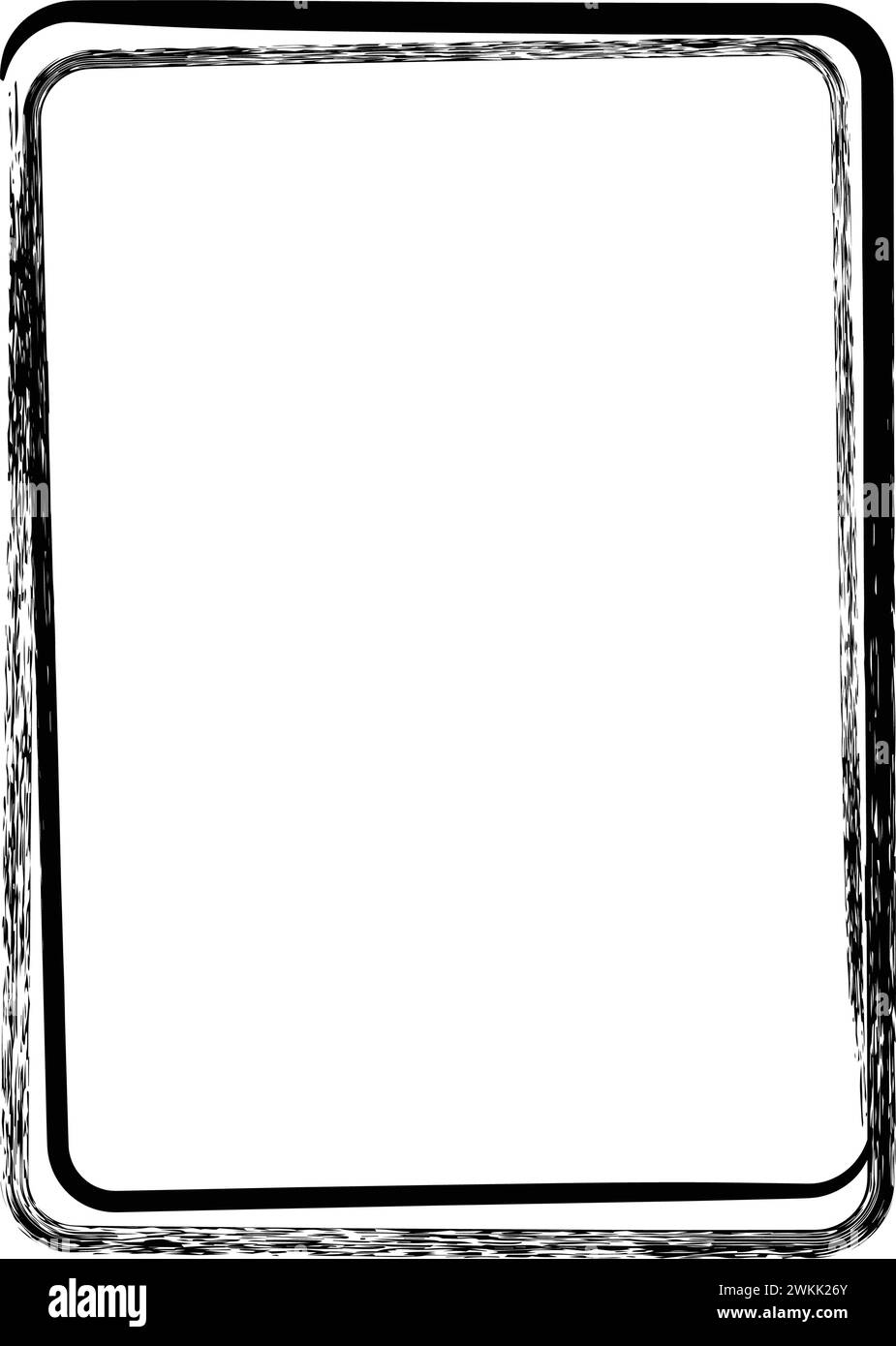 Frame border curved grunge shape icon, vertical rectangle decorative ...