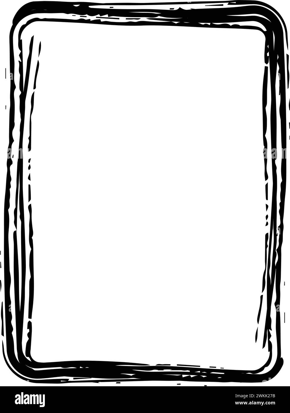 Frame border curved grunge shape icon, vertical rectangle decorative ...