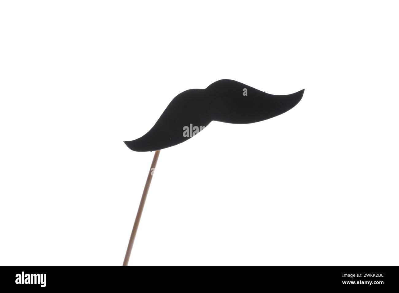 Fake paper mustache on stick against white background Stock Photo - Alamy