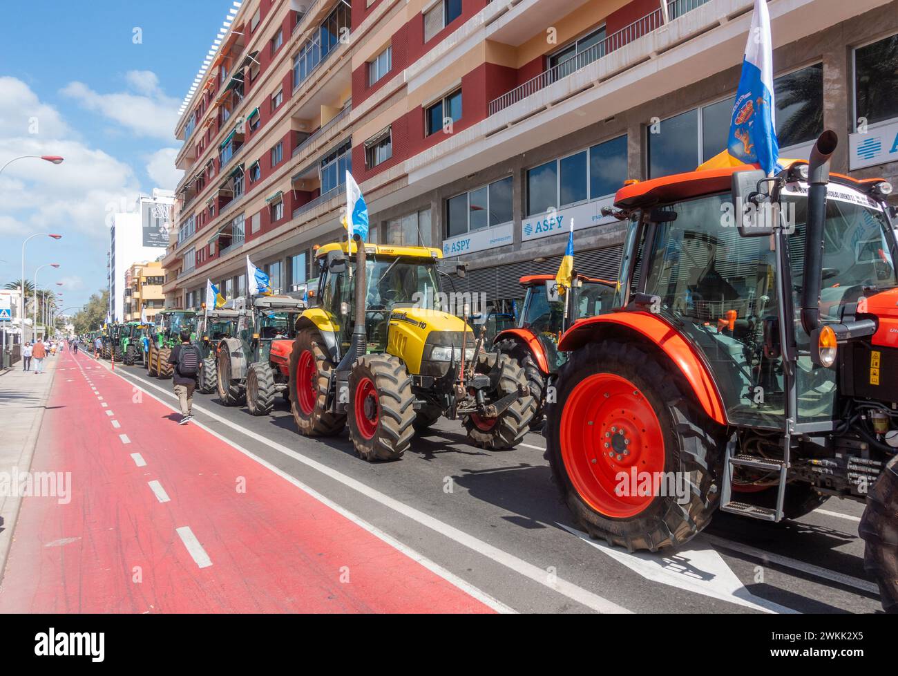 Gran Canaria, Canary Islands, Spain, 21st February 2024. A convoy of ...