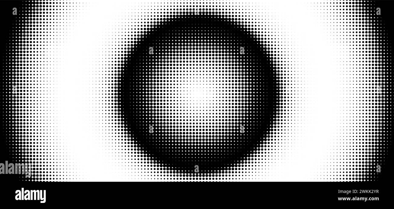Halftone design background. circle frame dotted background. Round border Icon using halftone ...