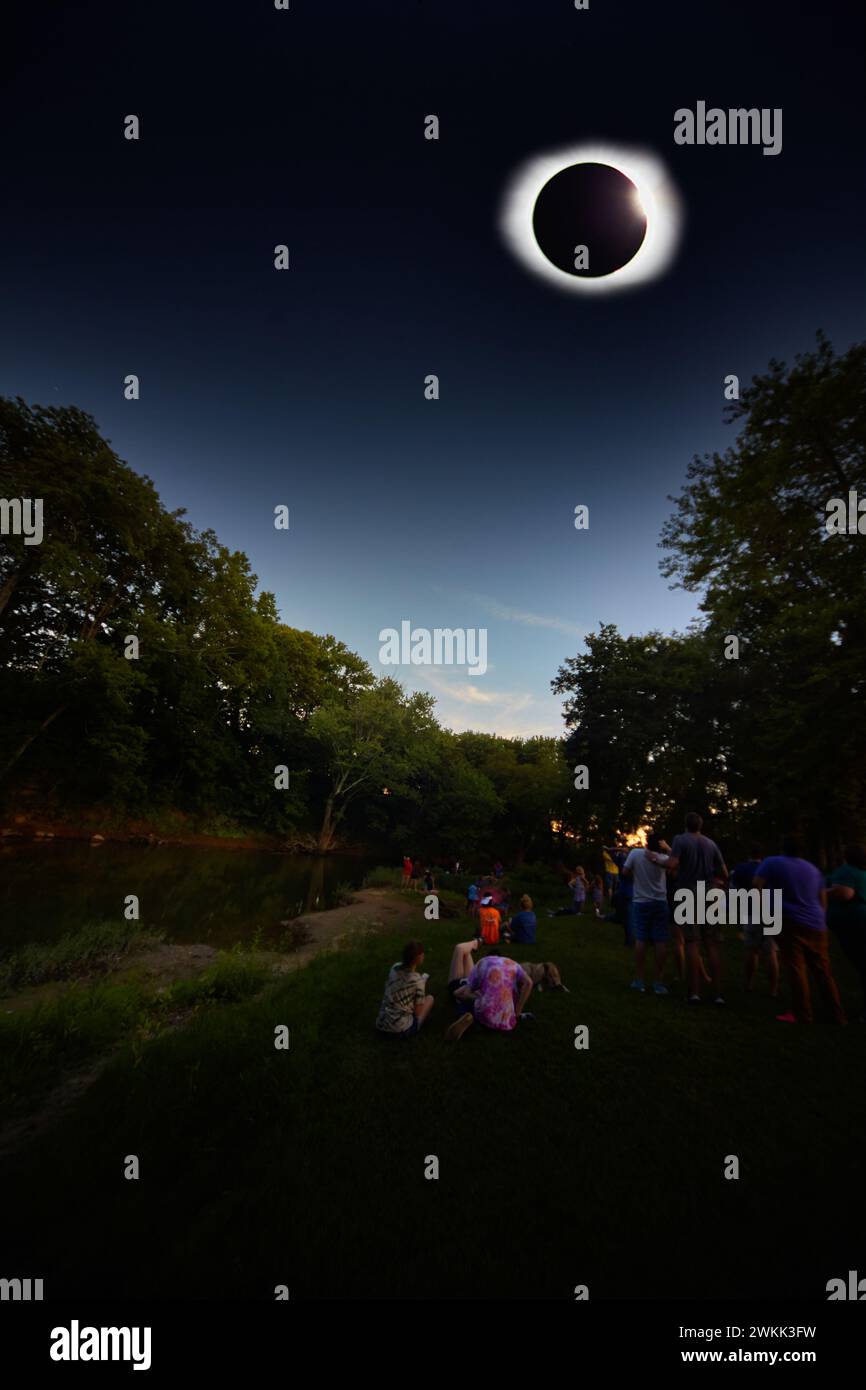 Total Solar Eclipse Gathering in Natural Park Setting Stock Photo - Alamy
