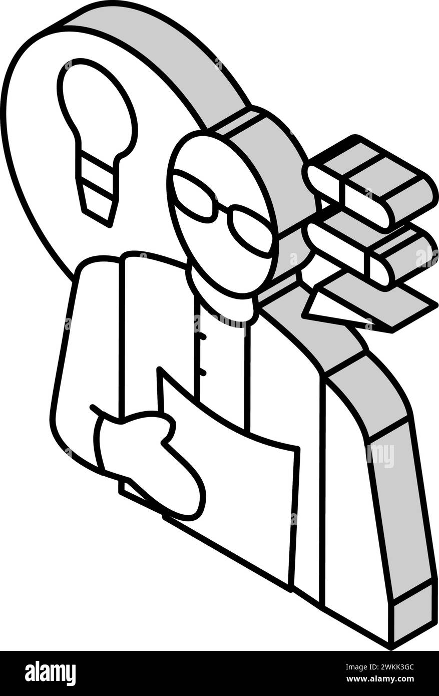 developer scientist worker isometric icon vector illustration Stock ...