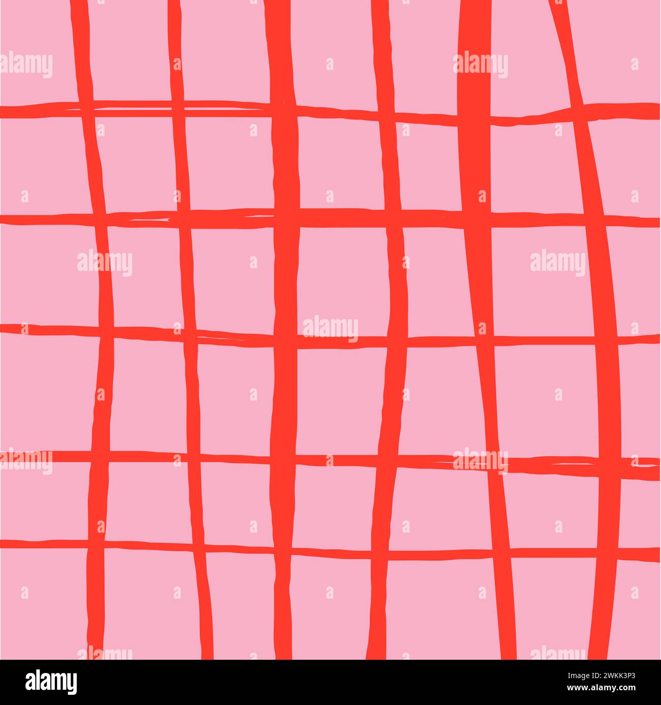 Vector hand drawn cute checkered pattern. Plaid geometrical simple ...