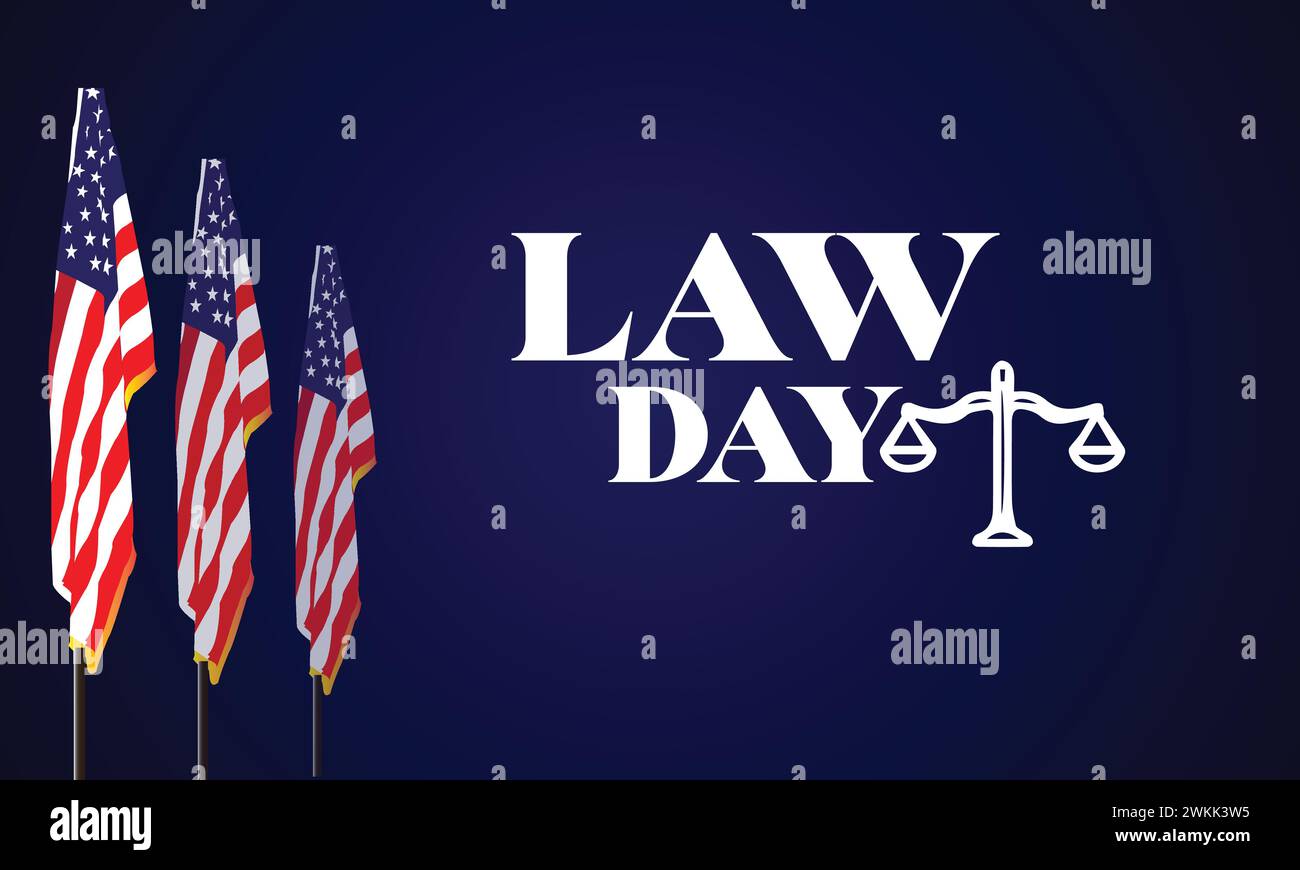 Law Day Stylish Text With Usa Flag illustration design Stock Vector ...
