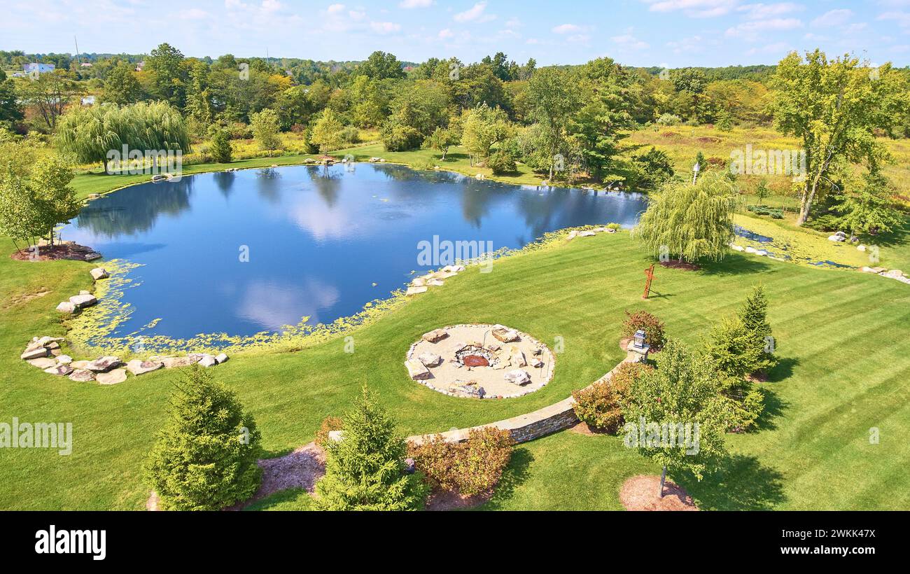 Aerial view pond on hi-res stock photography and images - Alamy