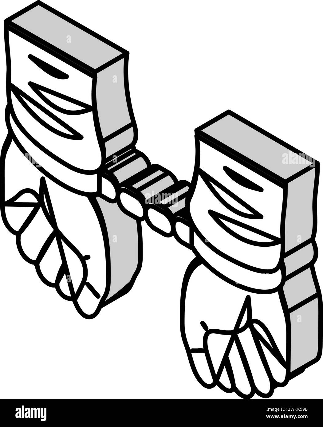 handcuffed hands crime isometric icon vector illustration Stock Vector ...