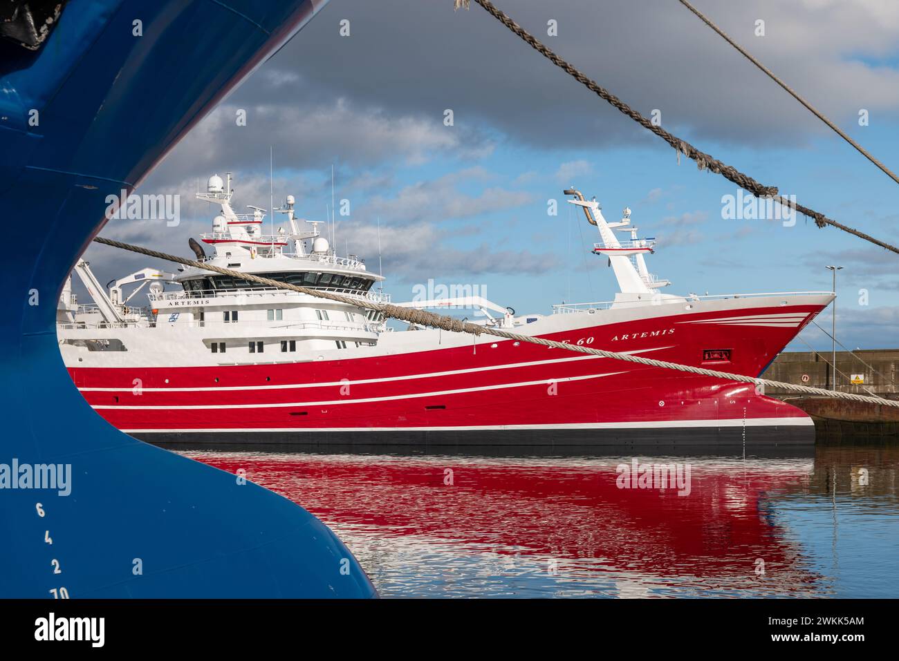 20 February 2024. Fraserburgh Harbour,Aberdeenshire,Scotland. This is ...