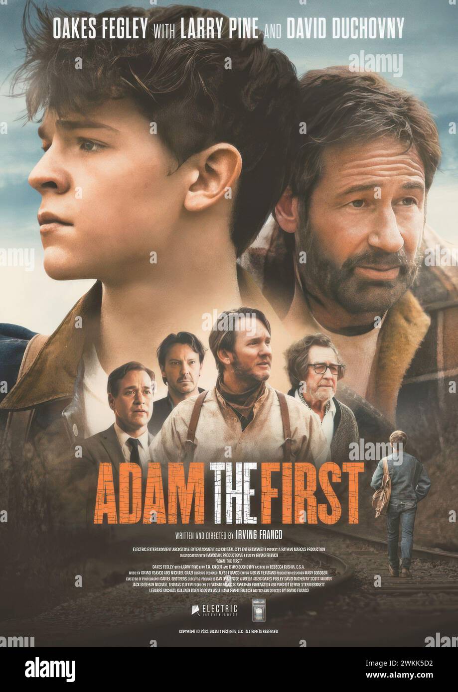 ADAM THE FIRST, US poster, top, from left: Oakes Fegley, David Duchovny ...