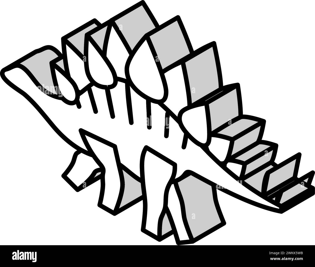 stegosaurus dinosaur animal isometric icon vector illustration Stock ...