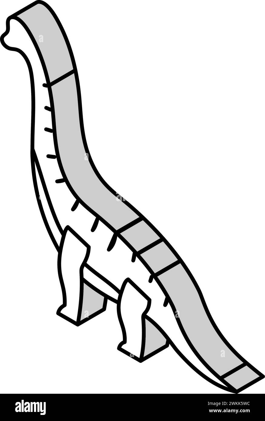 brachiosaurus dinosaur animal isometric icon vector illustration Stock ...