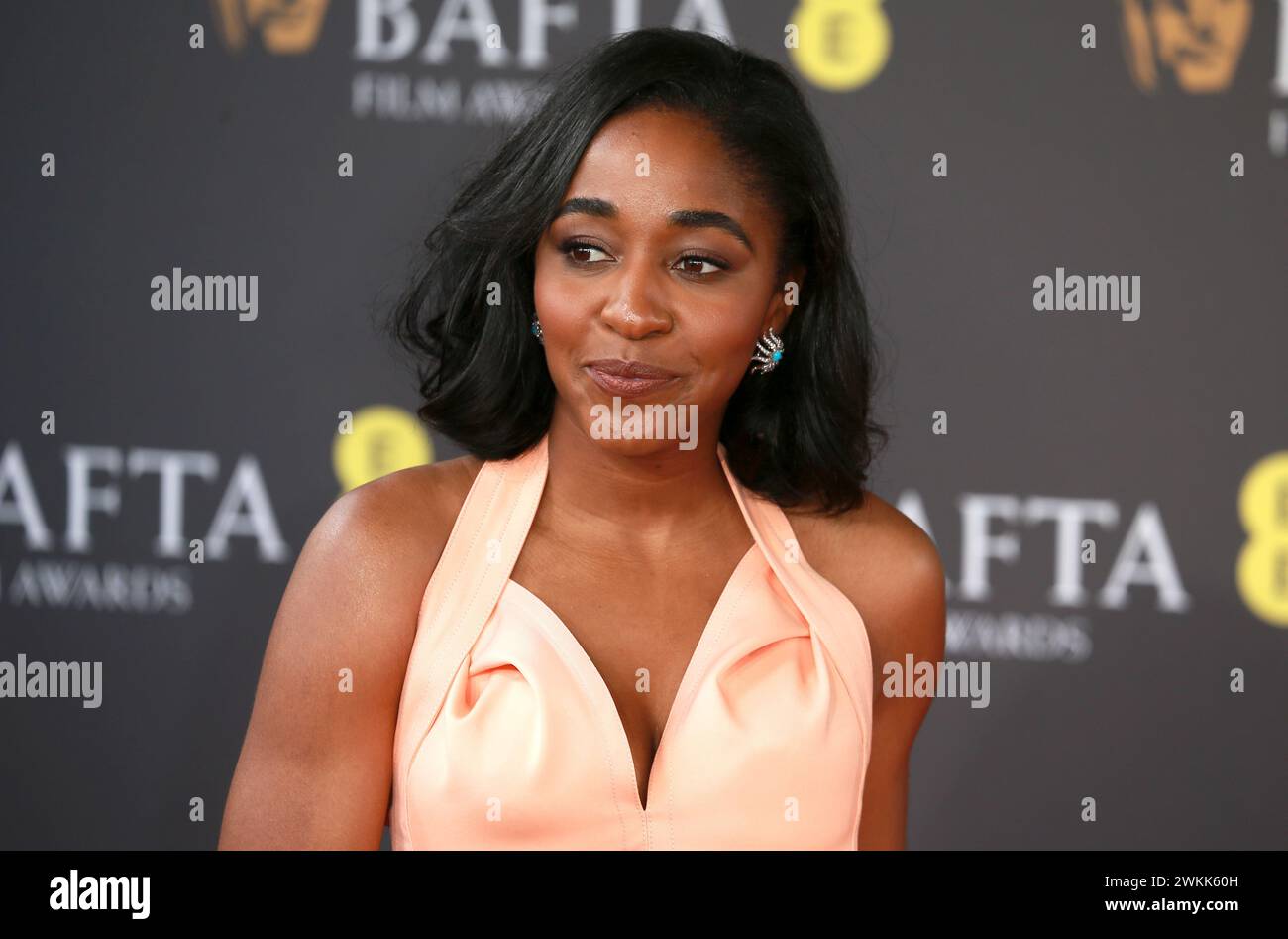 Ayo Edebiri attends the 2024 EE BAFTA Film Awards at The Royal Festival ...