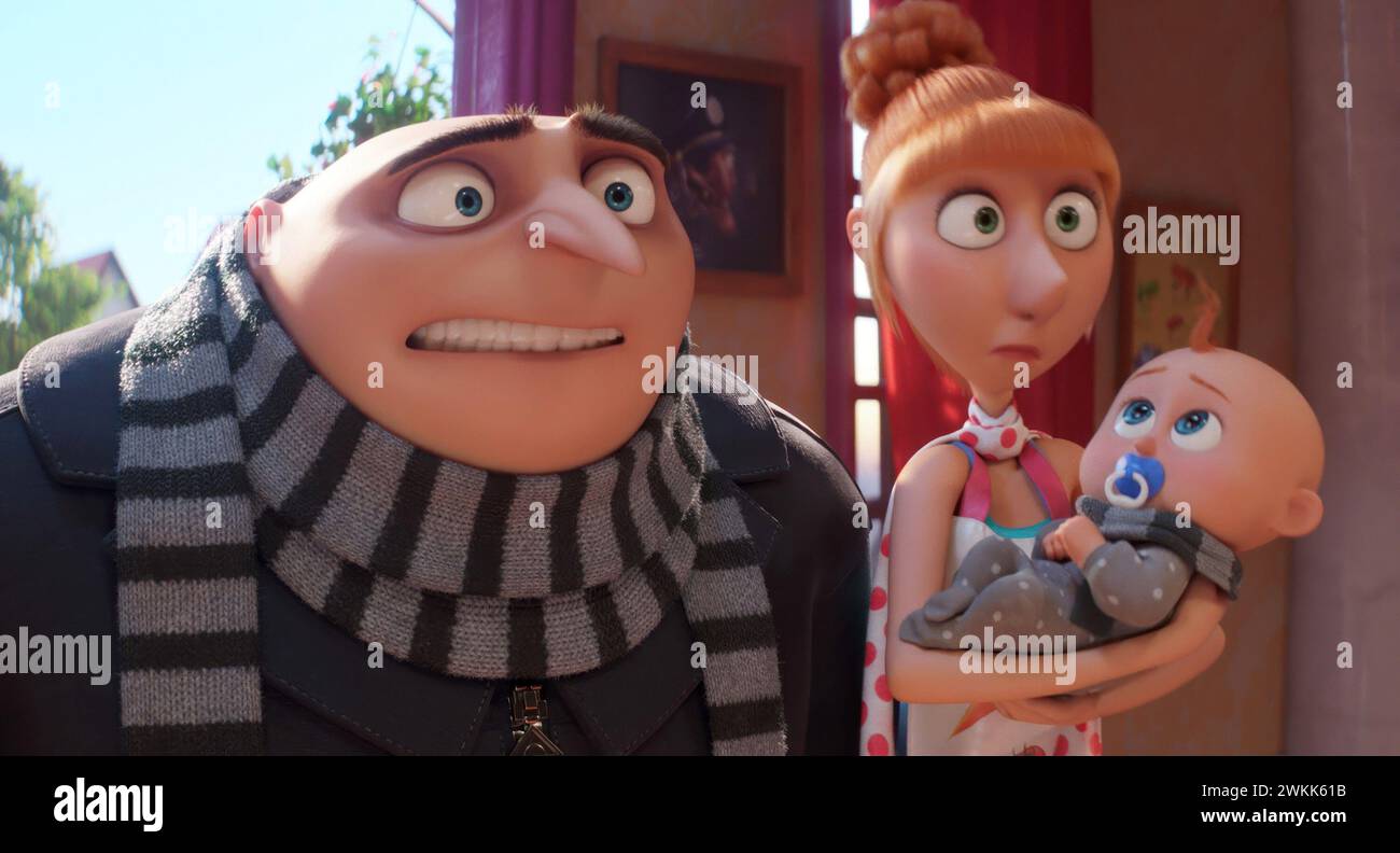 DEPICABLE ME 4, from left: Gru (voice: Steve Carell), Lucy Wilde (voice ...