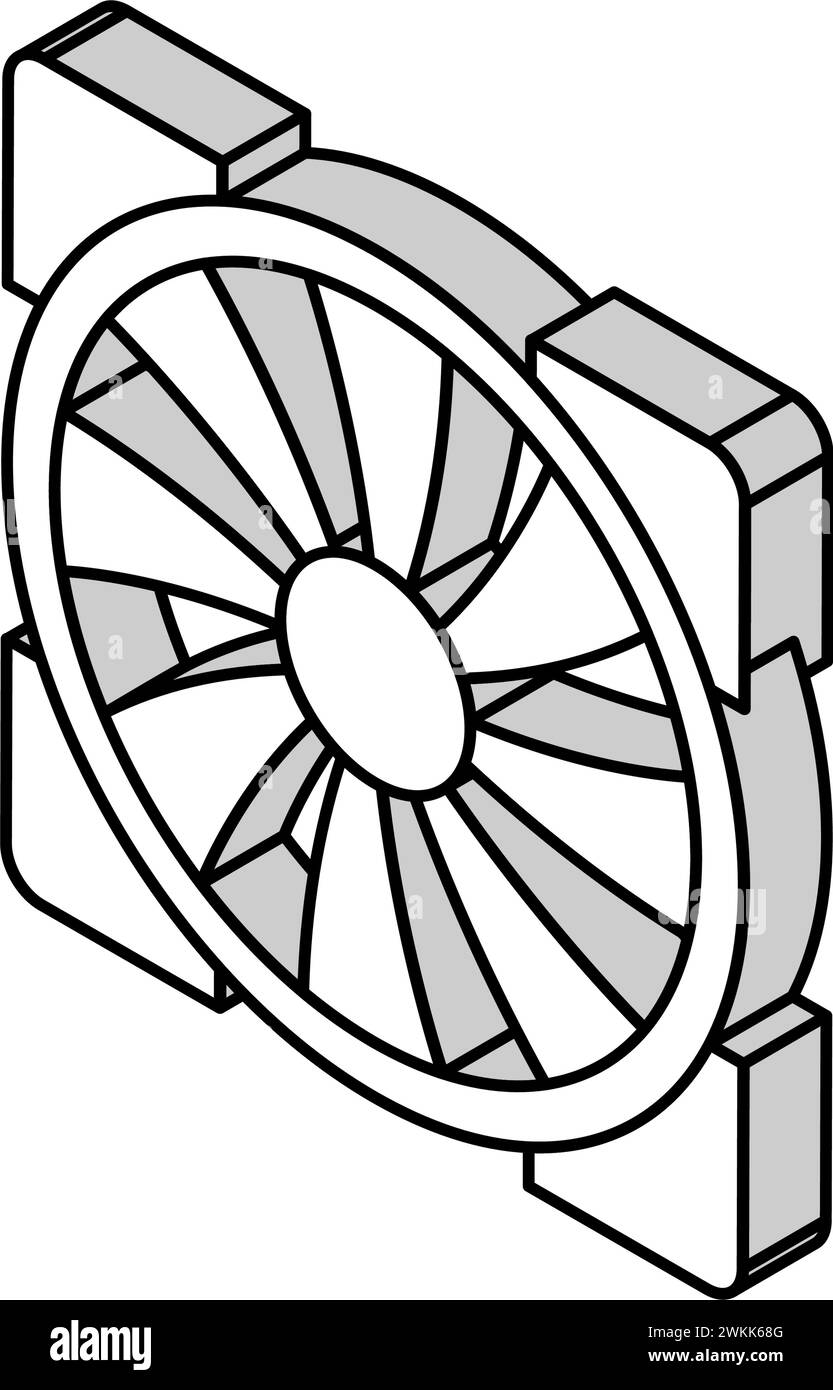 fans gaming pc isometric icon vector illustration Stock Vector Image ...