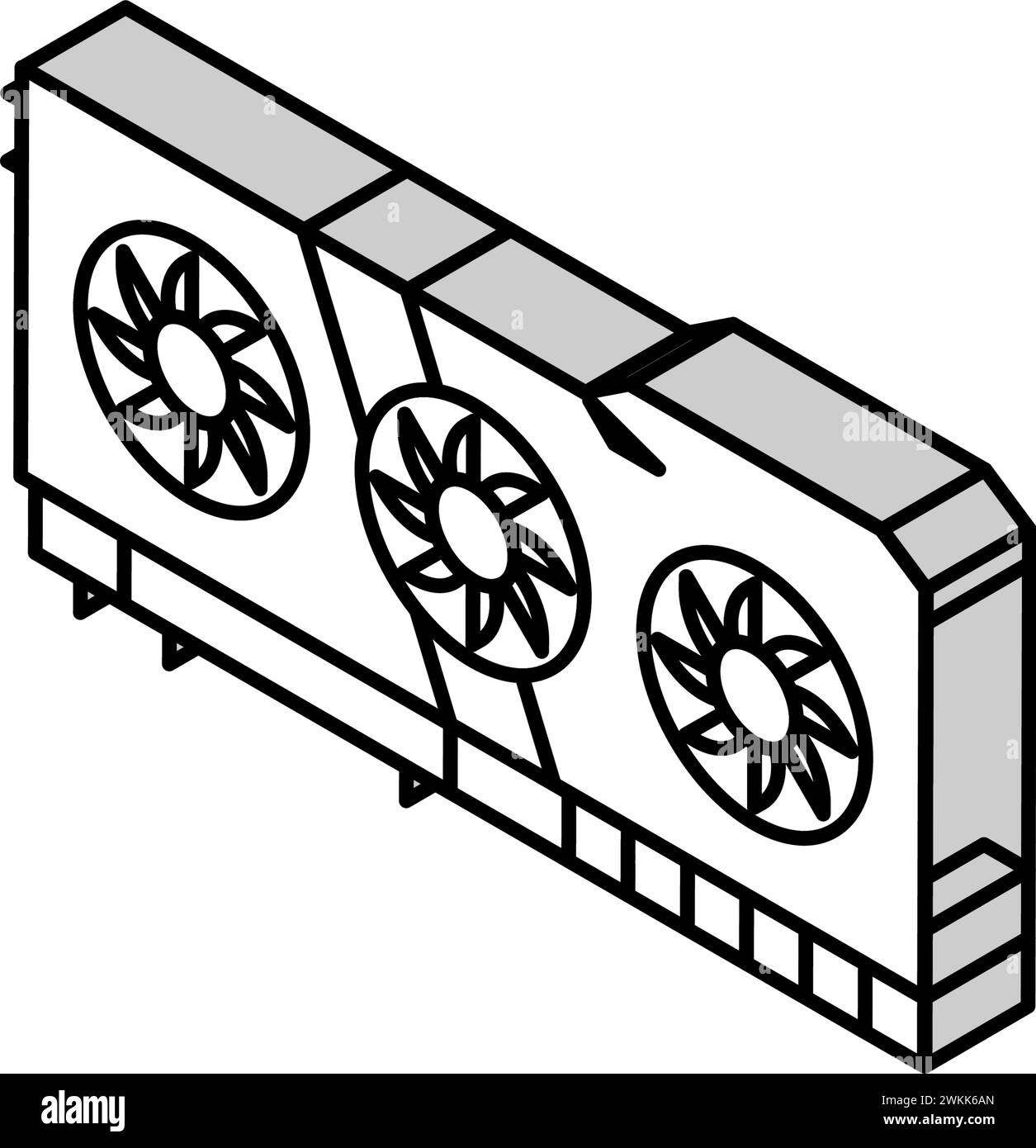 graphics card gaming pc isometric icon vector illustration Stock Vector ...