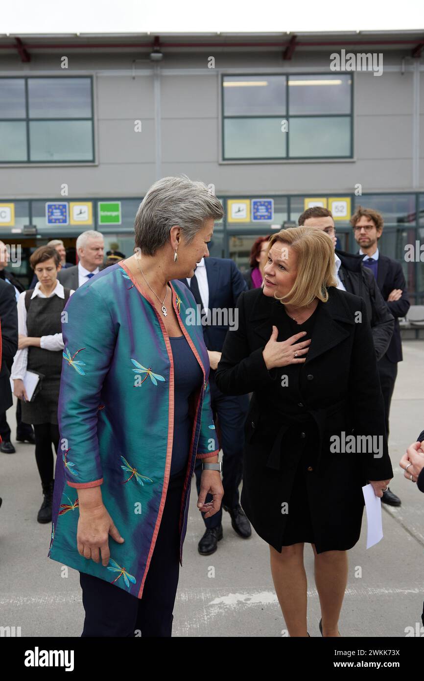 Berlin, Germany. 21st Feb, 2024. Ylva Johansson (l), EU Commissioner ...