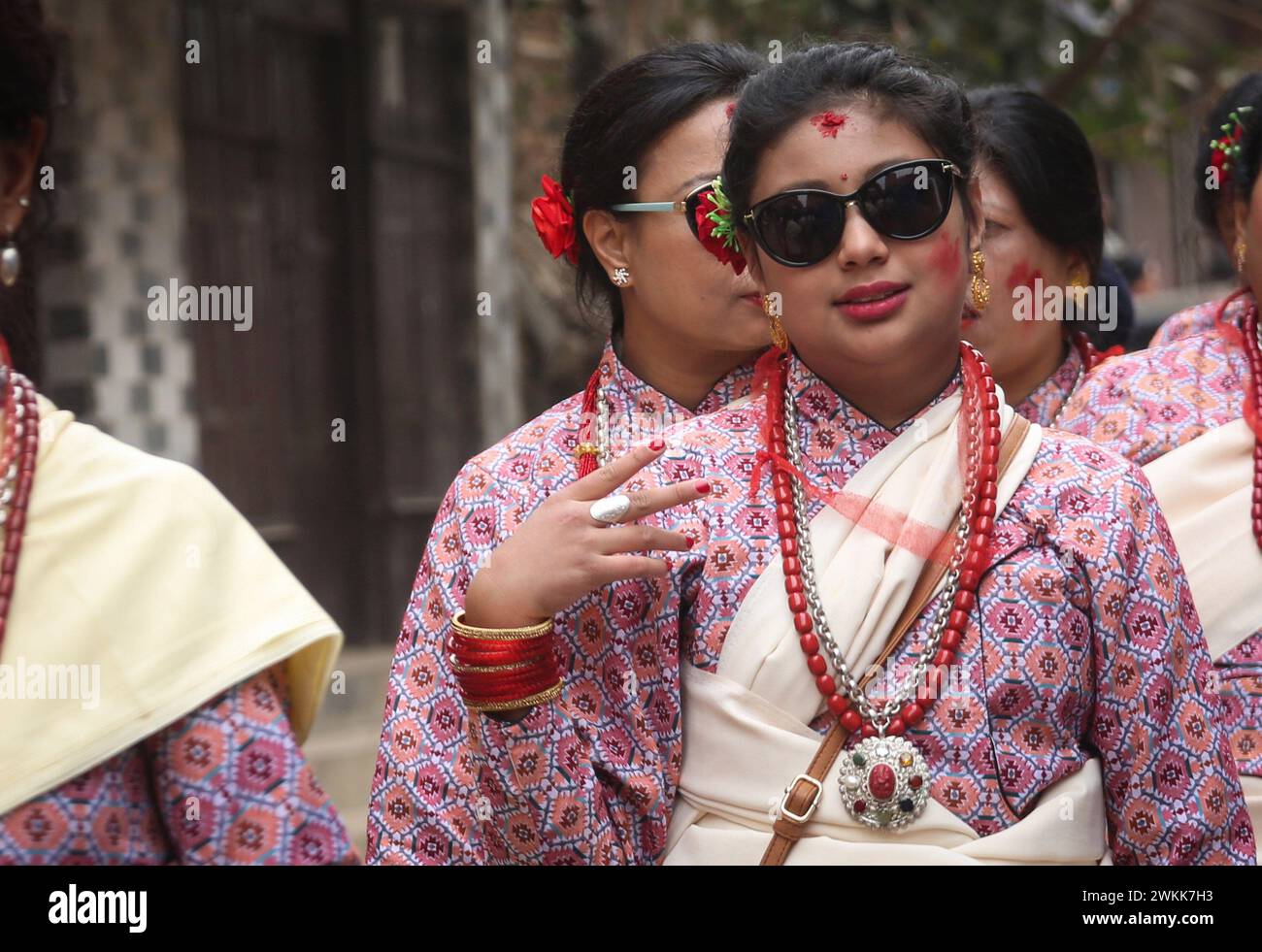 February 21, 2024: A girl from Newar community participates in the ...