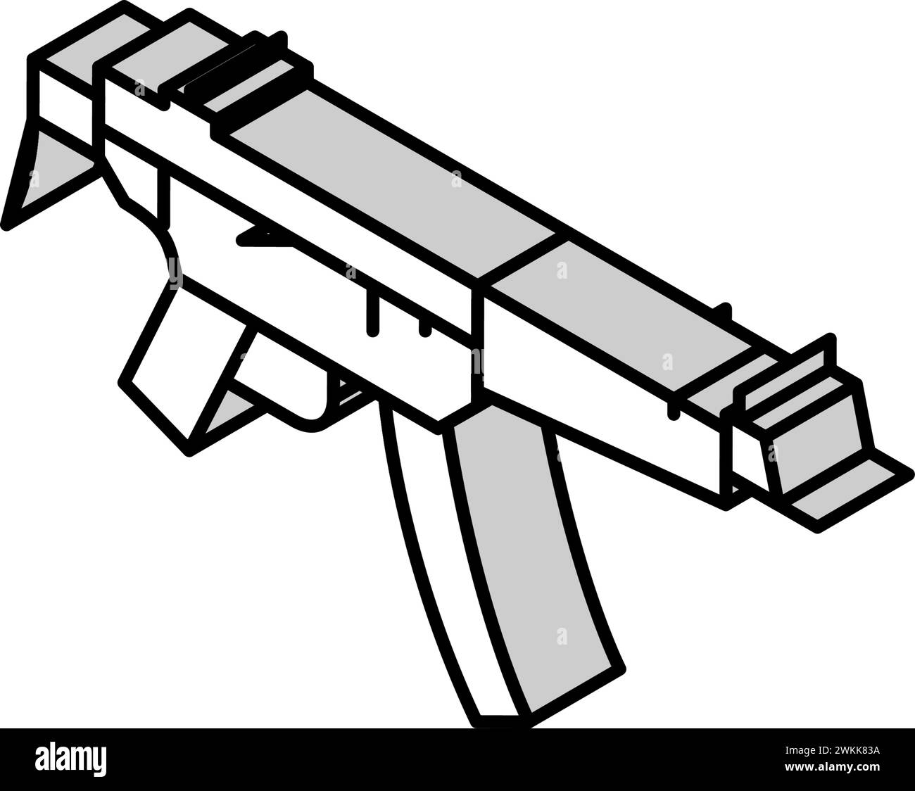 gun weapon war isometric icon vector illustration Stock Vector Image ...