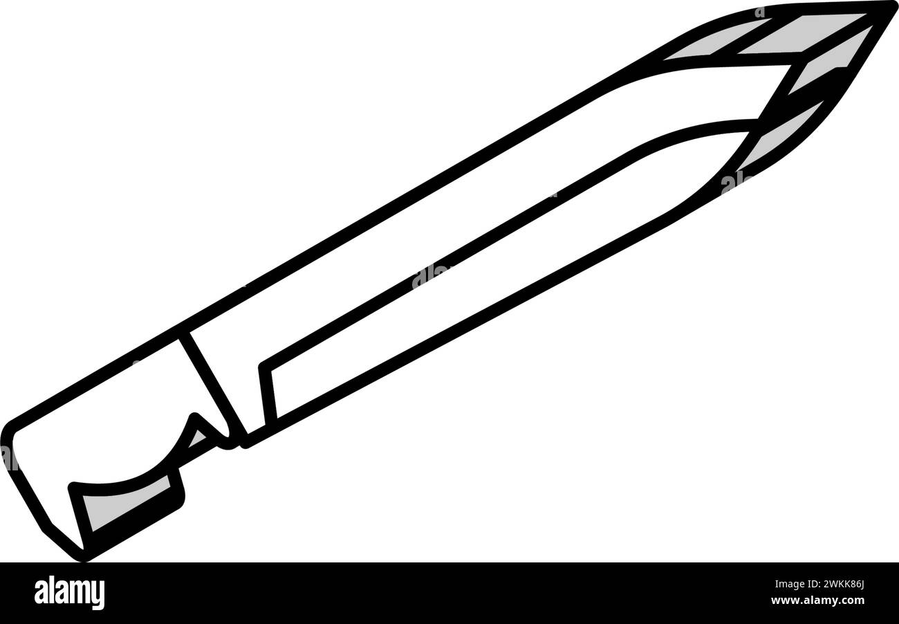 bayonet weapon war isometric icon vector illustration Stock Vector Image & Art - Alamy