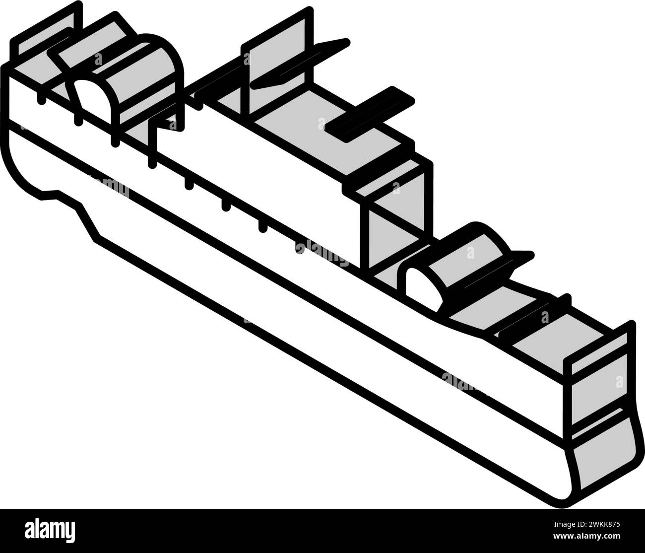 battleship weapon war isometric icon vector illustration Stock Vector ...