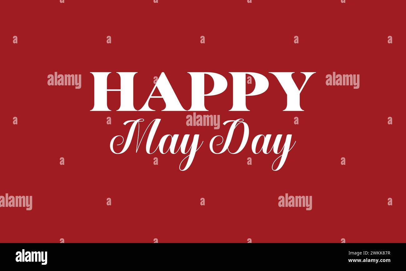 Happy May Day Stylish Text With Colorful background illustratio design ...