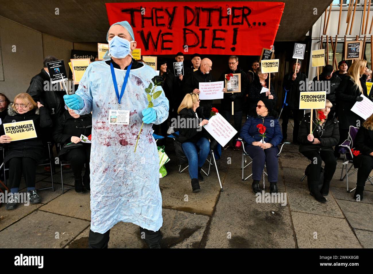 Edinburgh, Scotland, UK. 21st February 2024. Prof Sam Eljamel protest ...