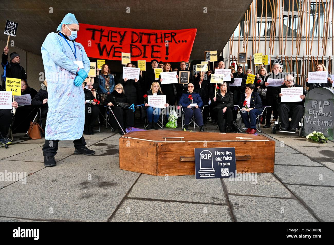 Edinburgh, Scotland, UK. 21st February 2024. Prof Sam Eljamel protest ...