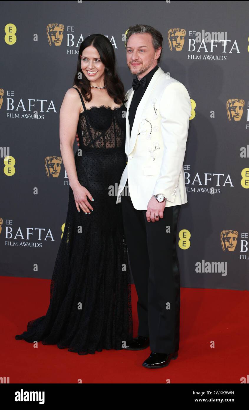 Lisa Liberati and James McAvoy attend the 2024 EE BAFTA Film Awards at ...