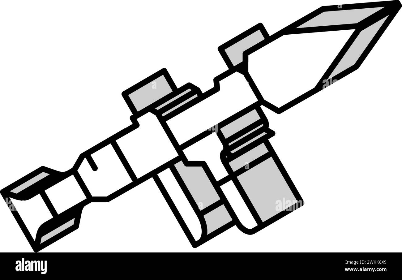 rocket launcher weapon war isometric icon vector illustration Stock ...