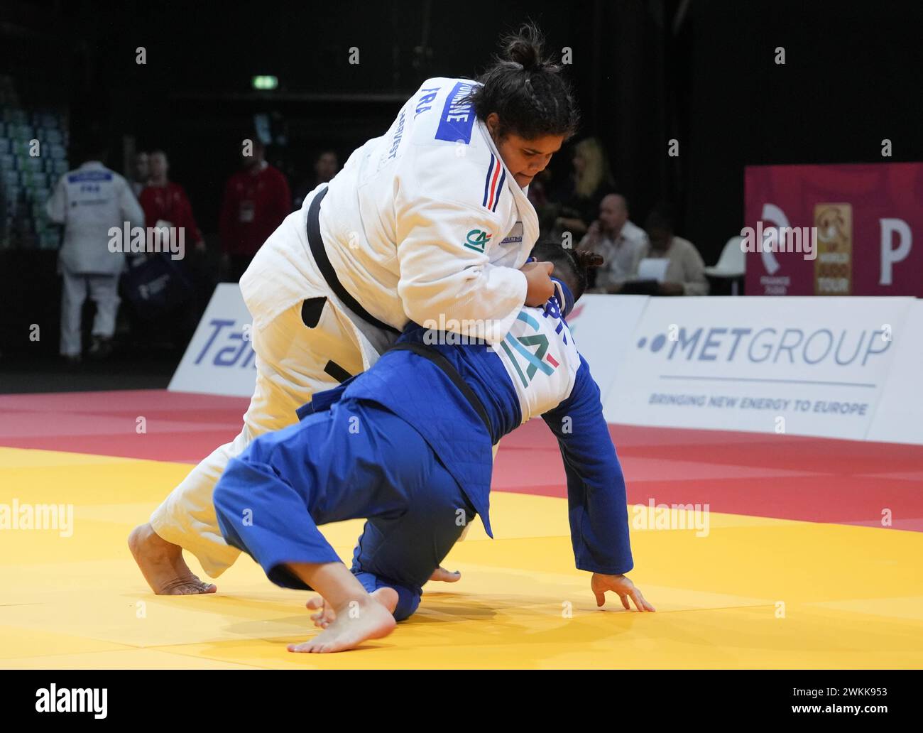 FONTAINE LEA of FRANCE OF ARAI MAO OF JAPAN during the Paris Grand Slam ...
